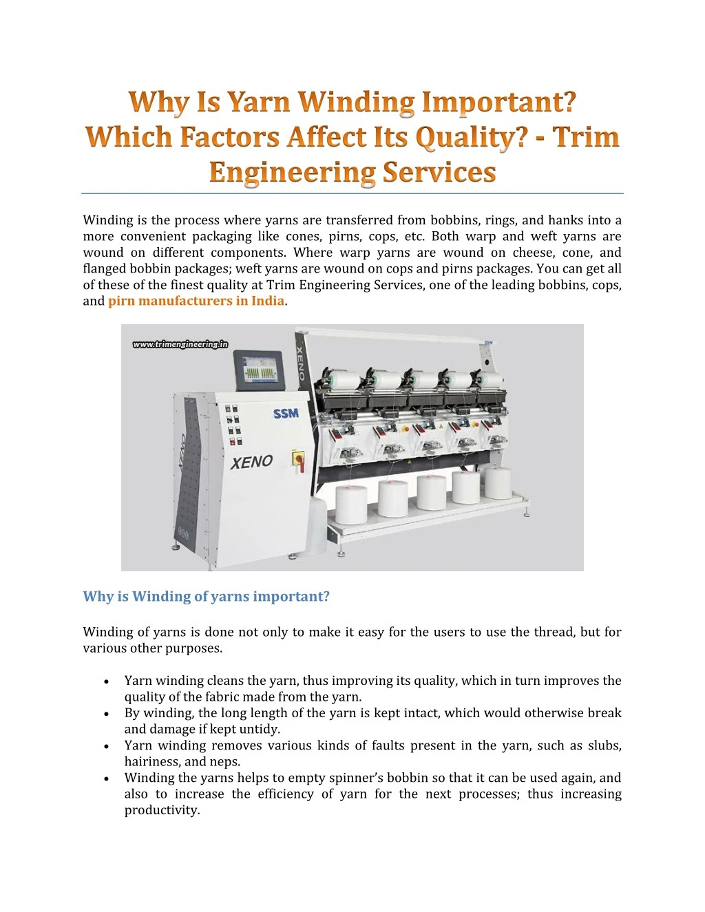 PPT - Why Is Yarn Winding Important? Which Factors Affect Its Quality ...