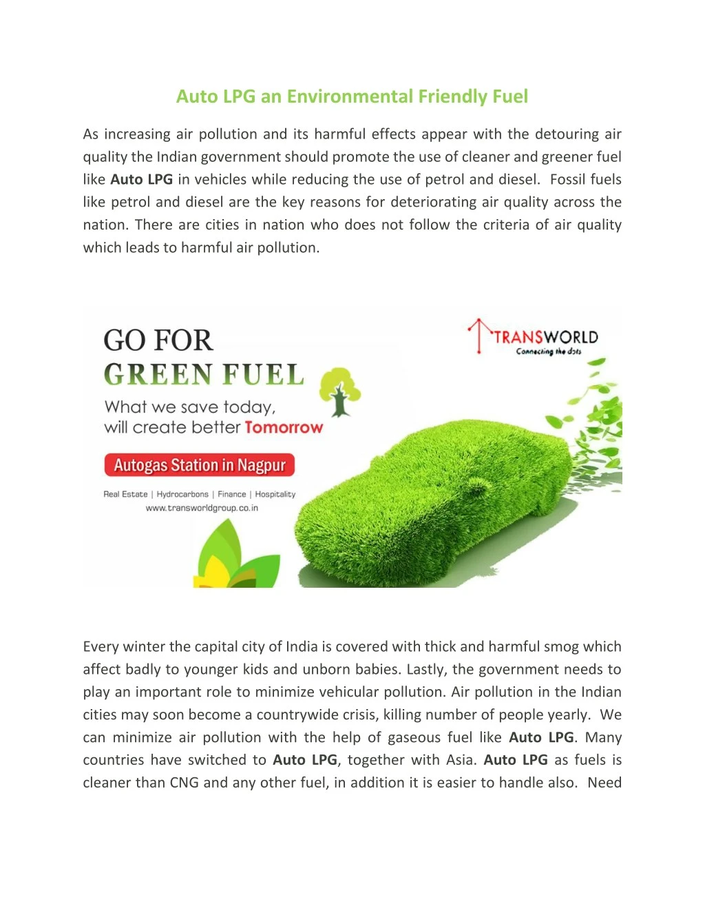 PPT - Auto LPG an Environmental Friendly Fuel PowerPoint Presentation ...