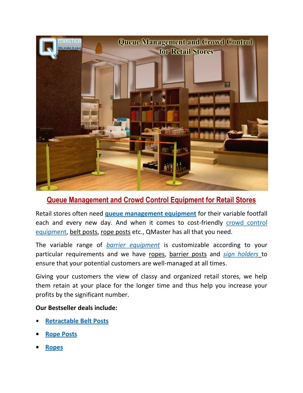 PPT - Queue Management and Crowd Control Equipment for Retail Stores ...