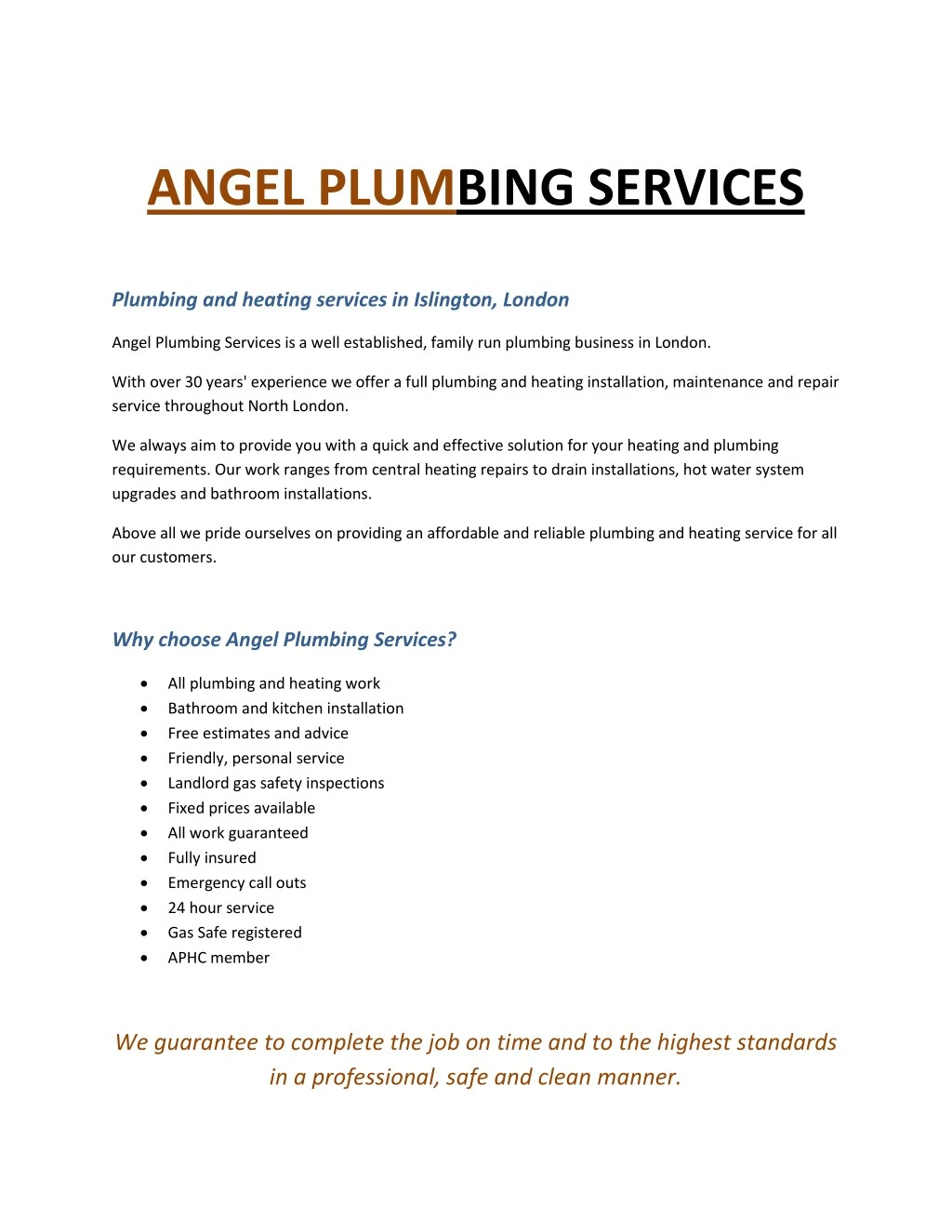 PPT - Angel Plumbing Services PowerPoint Presentation, free download ...
