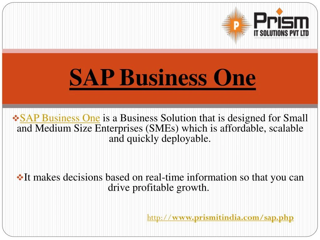 PPT - ERP Software for SMEs | SAP Business One |Prism IT PowerPoint ...