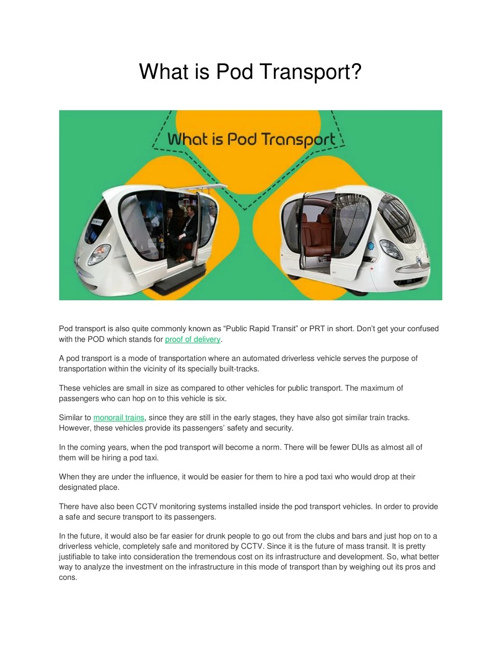 PPT - what is Pod Transport PowerPoint Presentation, free download - ID ...