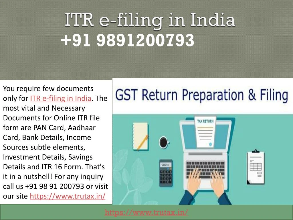 PPT - Documents required for ITR e-filing in India 91 9891200793 ...