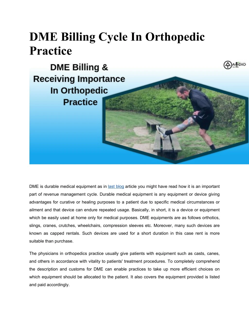 PPT - DME Billing Cycle In Orthopedic Practice PowerPoint Presentation ...