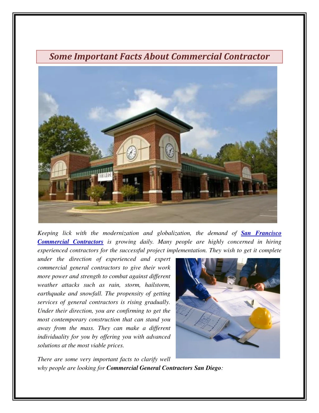 PPT - Some Important Facts About Commercial Contractor PowerPoint ...