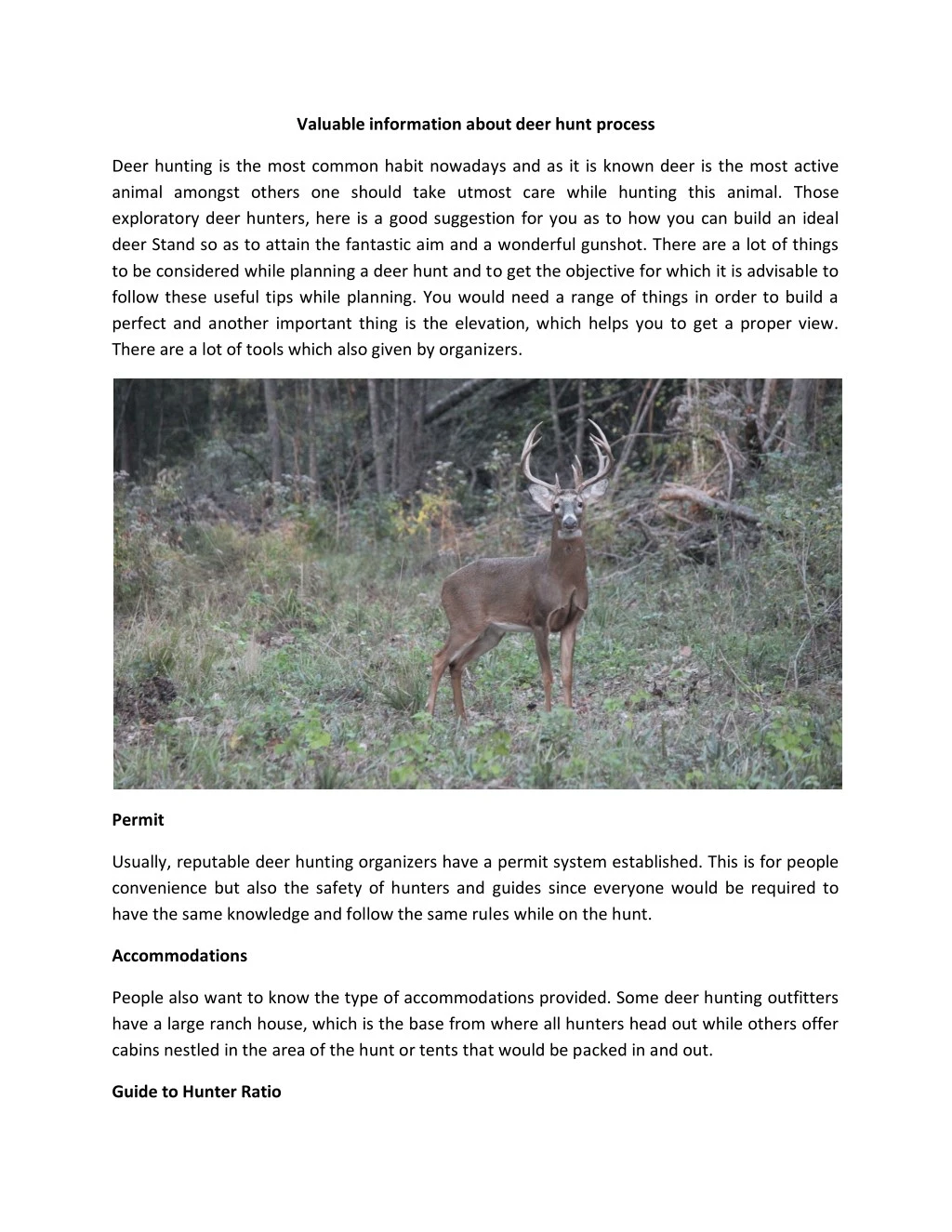 PPT - Valuable information about deer hunt process PowerPoint ...