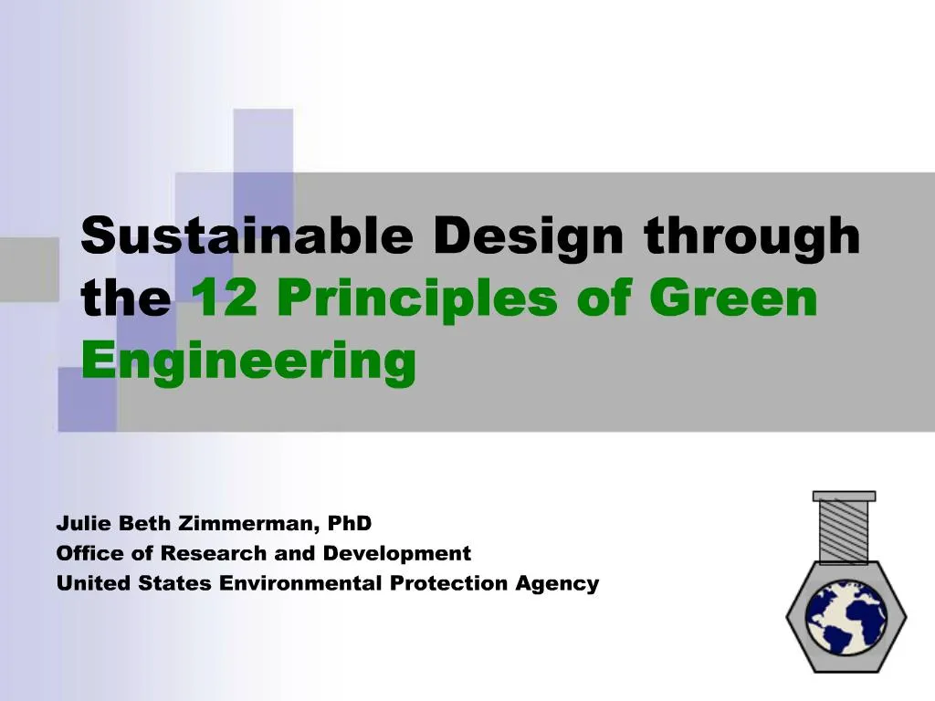 PPT - Sustainable Design through the 12 Principles of Green Engineering ...