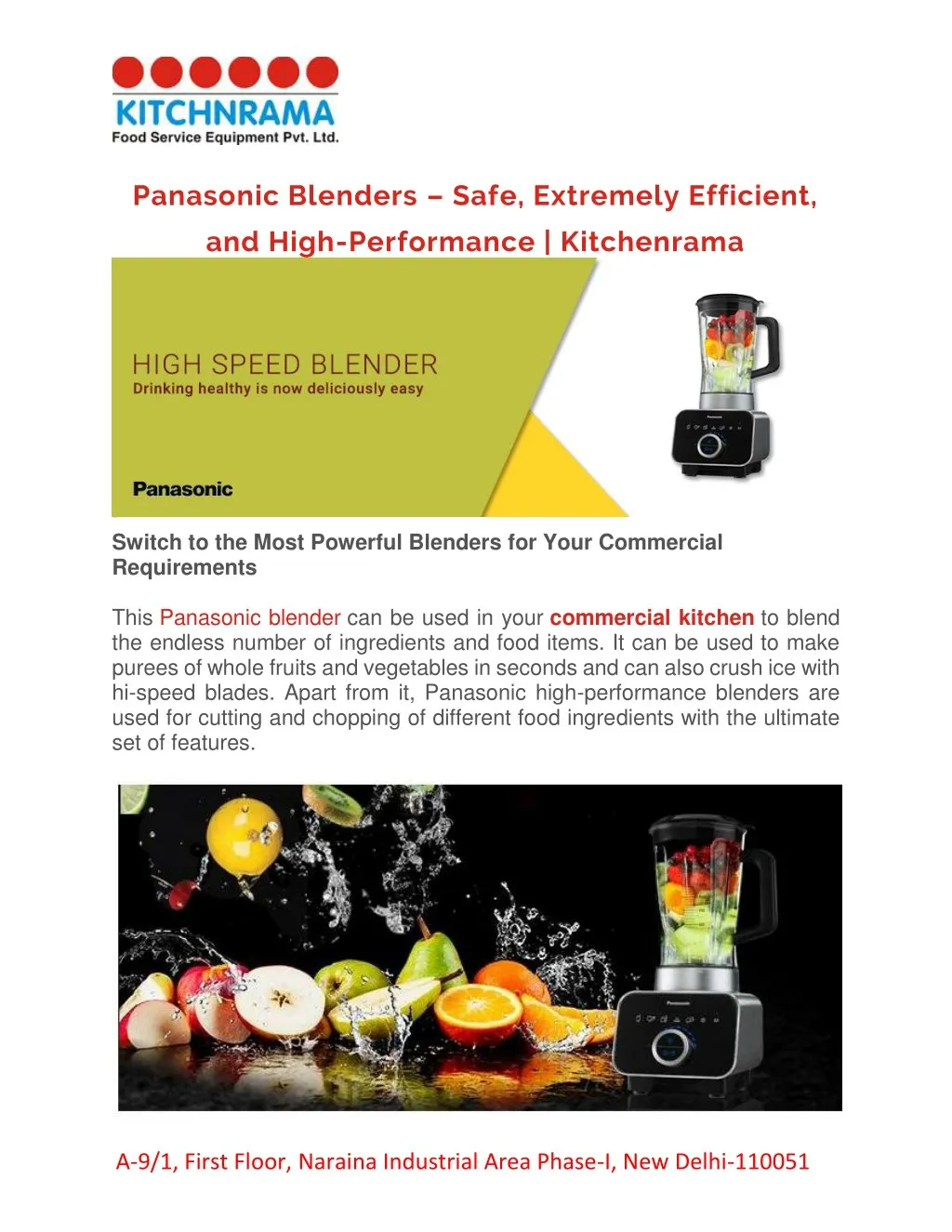 PPT - Panasonic Blenders â€“ Safe, Extremely Efficient, and High ...