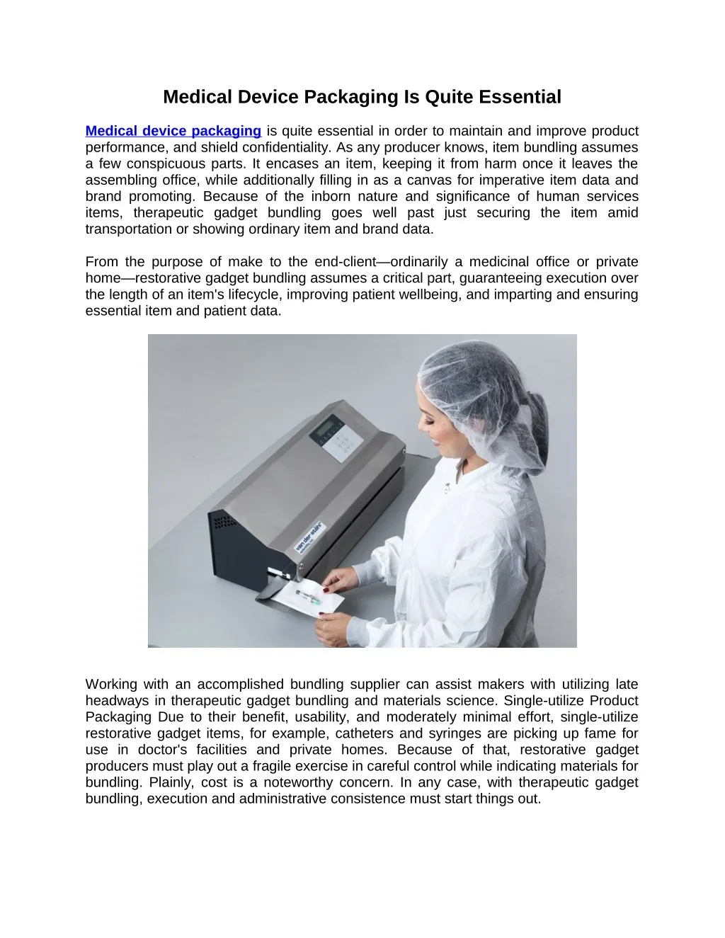 PPT - Medical Device Packaging Is Quite Essential PowerPoint ...