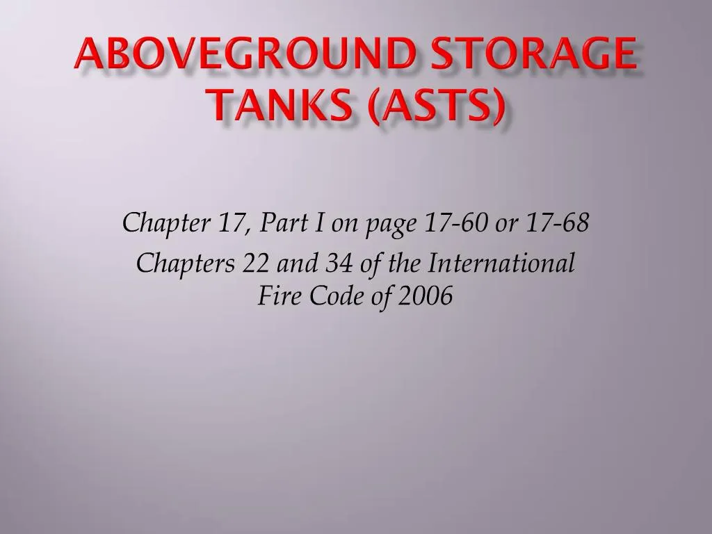 PPT - Aboveground Storage Tanks ASTs PowerPoint Presentation, free ...