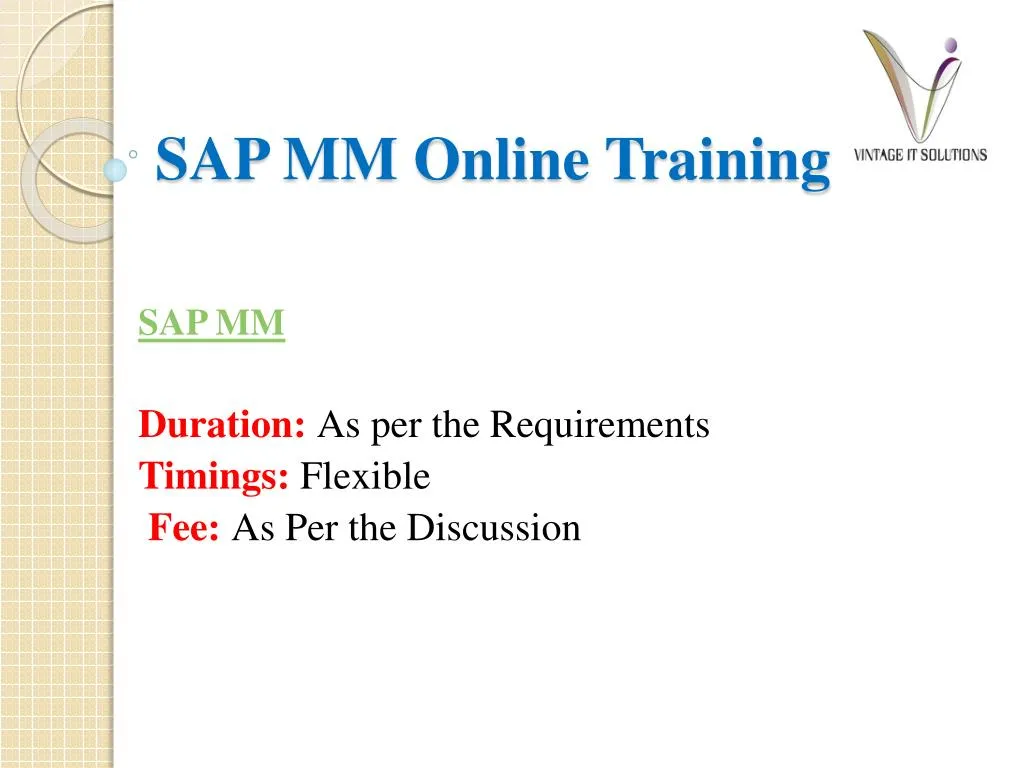 PPT - SAP MM PPT PowerPoint Presentation, free download - ID:7908073