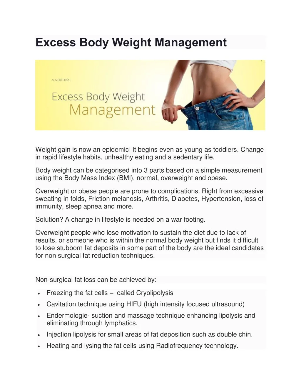 PPT - Excess body weight management - Tamira Life PowerPoint ...