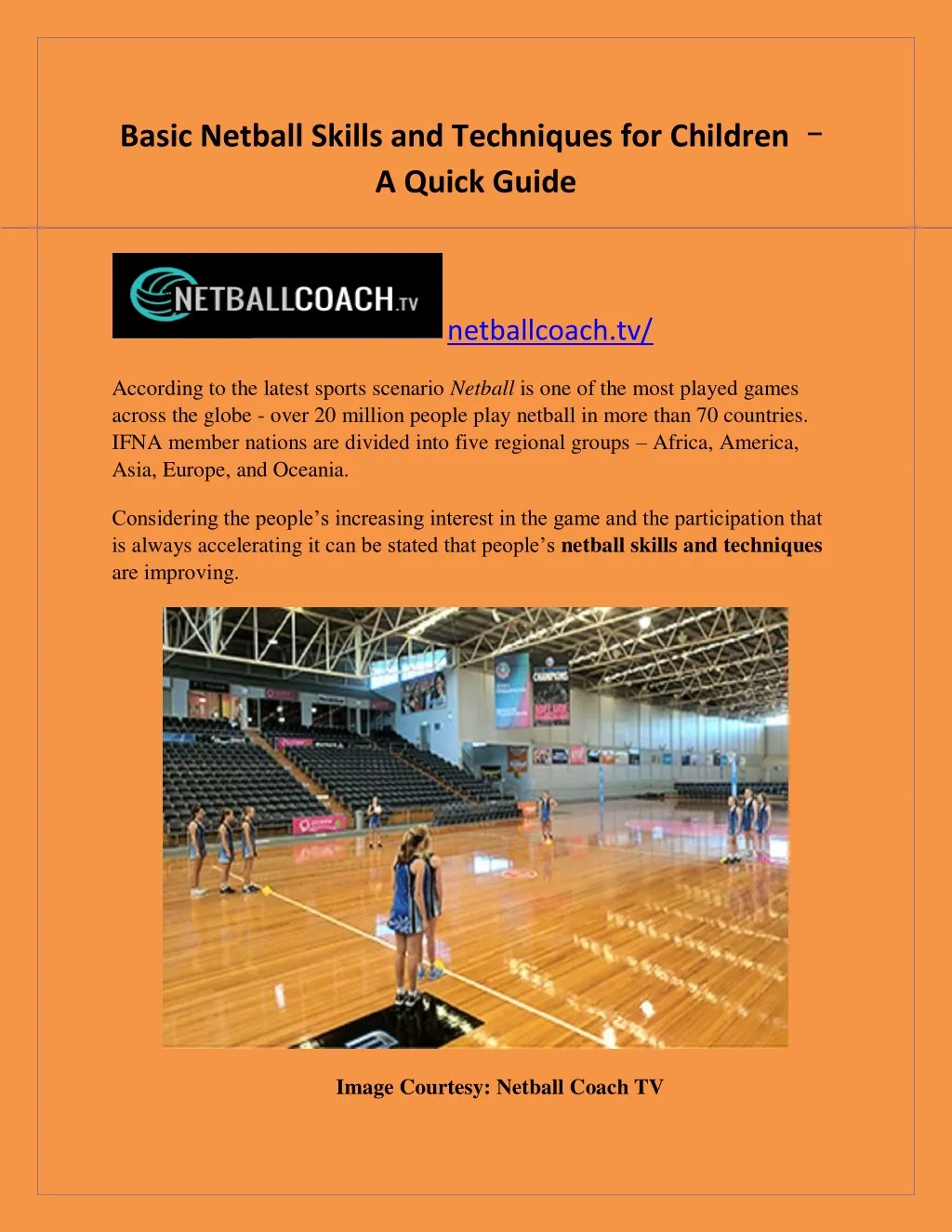 PPT - Basic Netball Skills and Techniques for Children â€“ A Quick ...