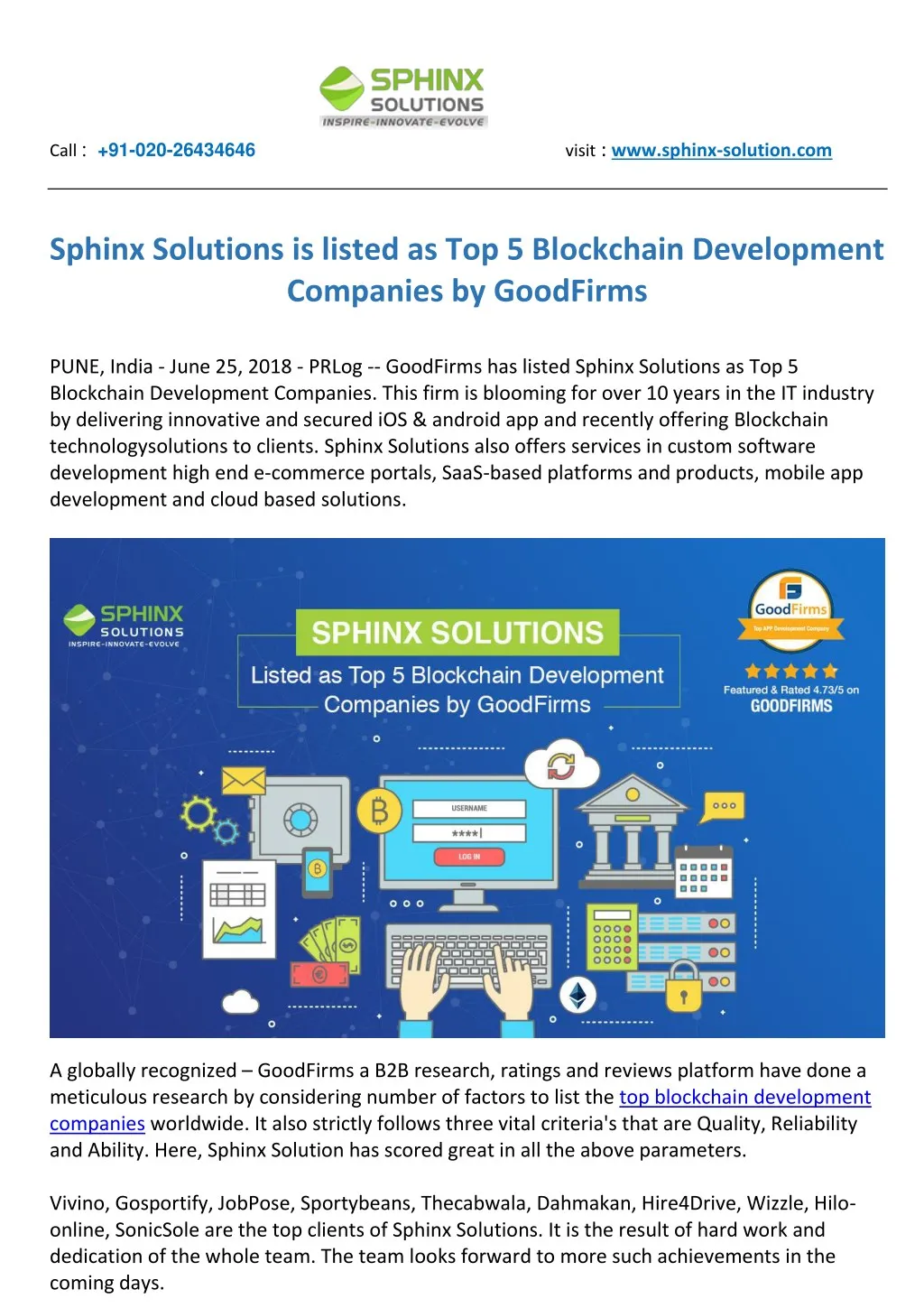 PPT - Sphinx Solutions is listed as Top 5 Blockchain Development ...