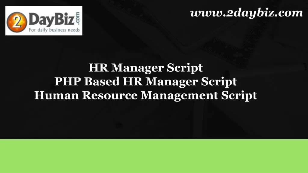 Ppt Php Based Hr Manager Script Human Resource Management Script Powerpoint Presentation