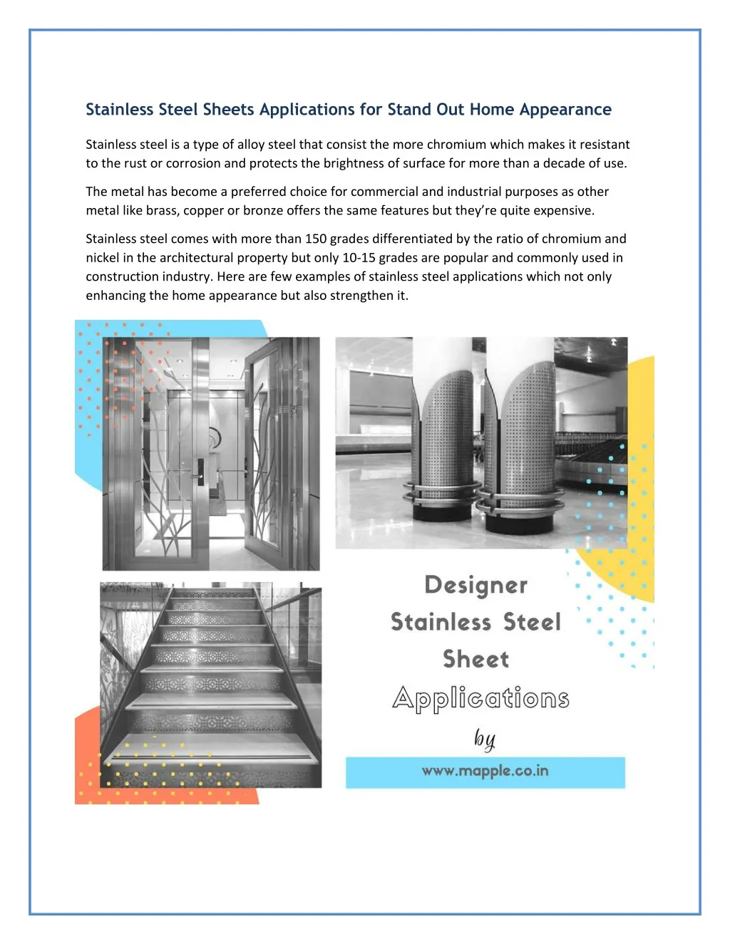 PPT - Stainless Steel Applications for Stand Out Home Appearance ...