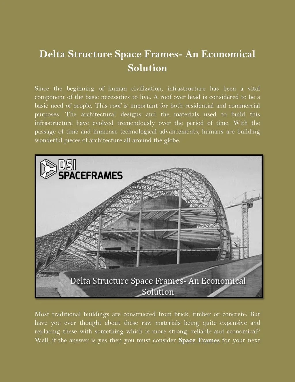PPT - Delta Structure Space Frames- An Economical Solution PowerPoint ...