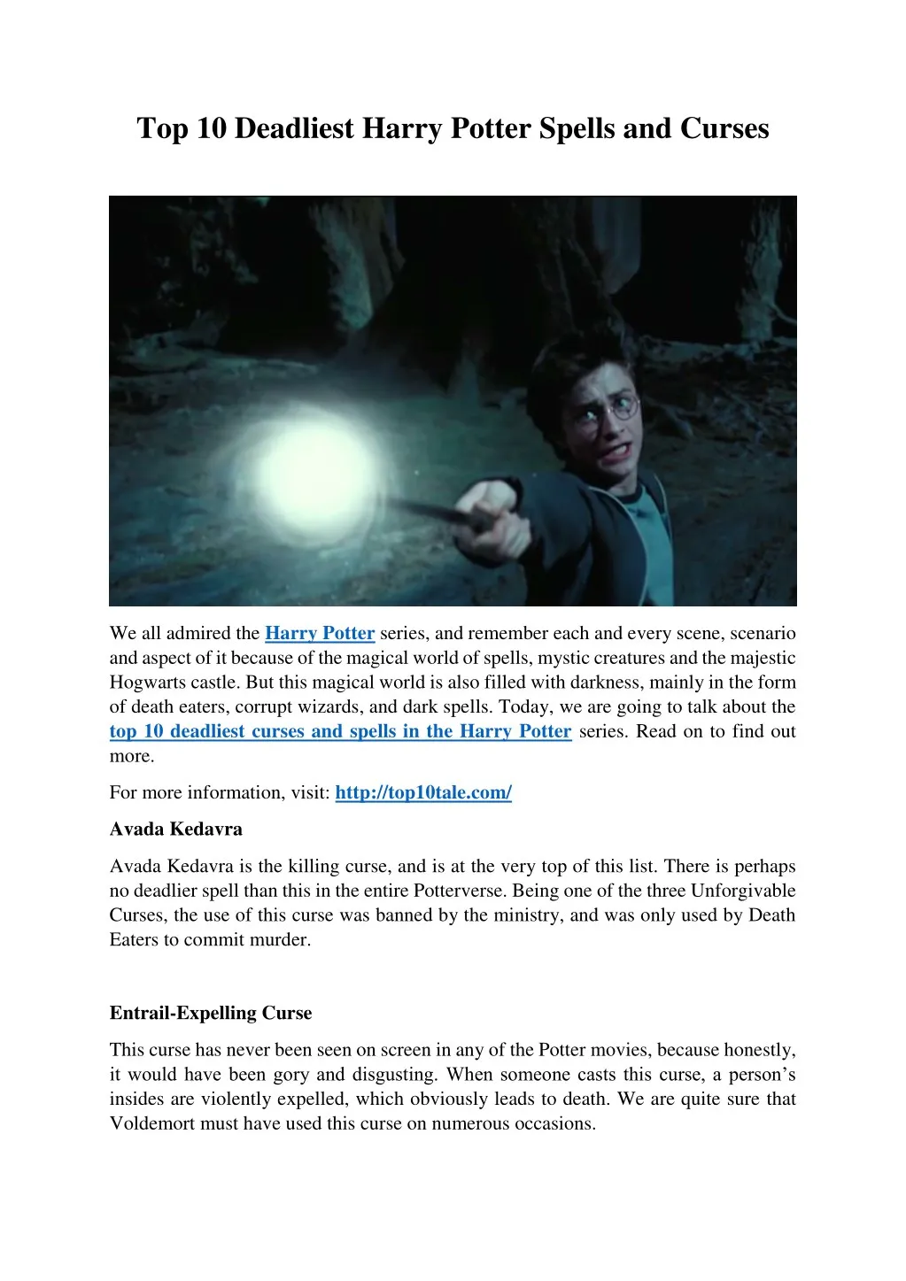 PPT - Top 10 Deadliest Harry Potter Spells and Curses PowerPoint ...