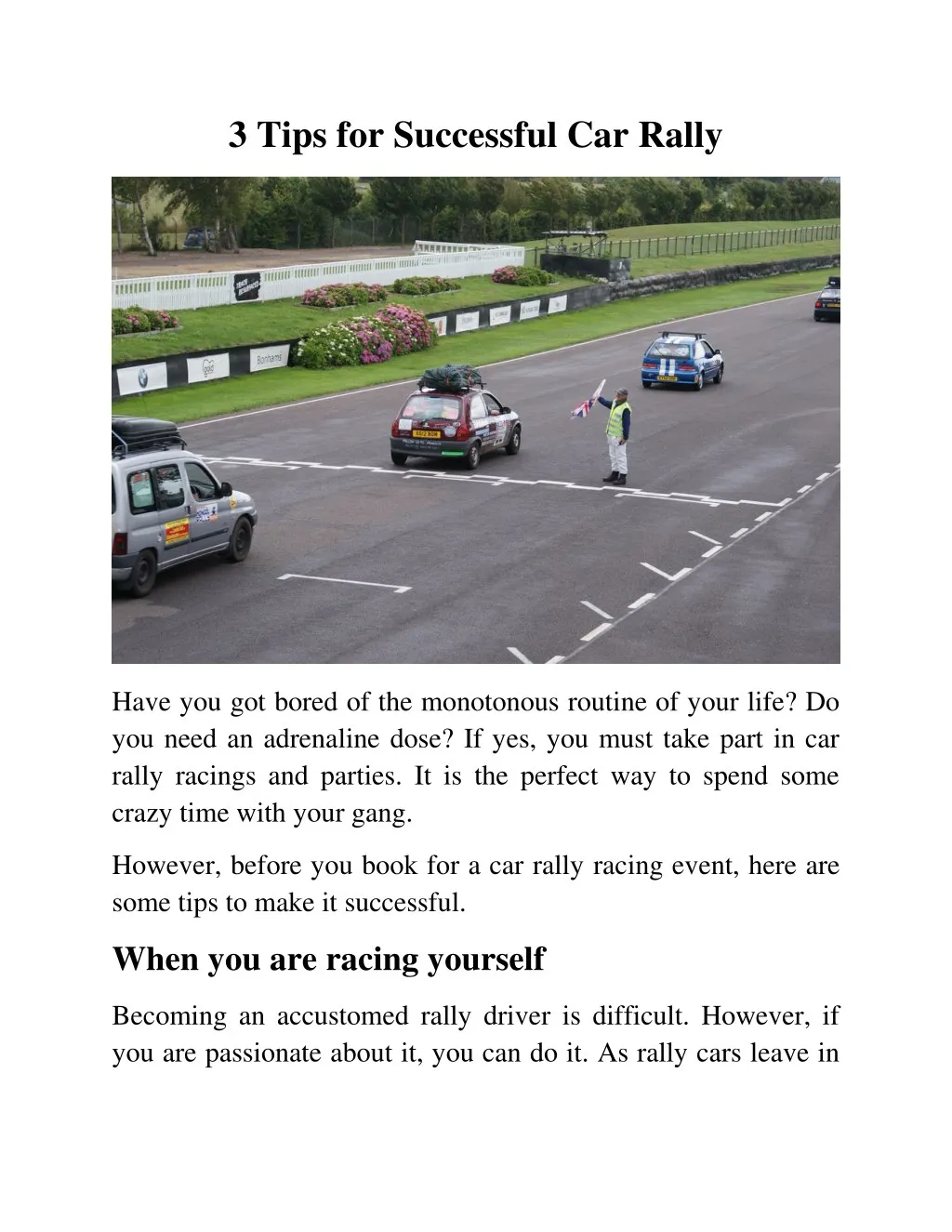 PPT - 3 Tips for Successful Car Rally PowerPoint Presentation, free ...