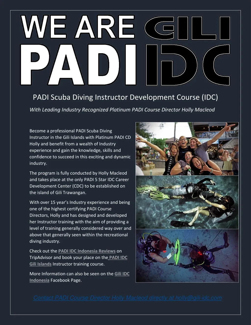 PPT - The PADI IDC Indonesia in the Gili Islands with Holly Macleod ...