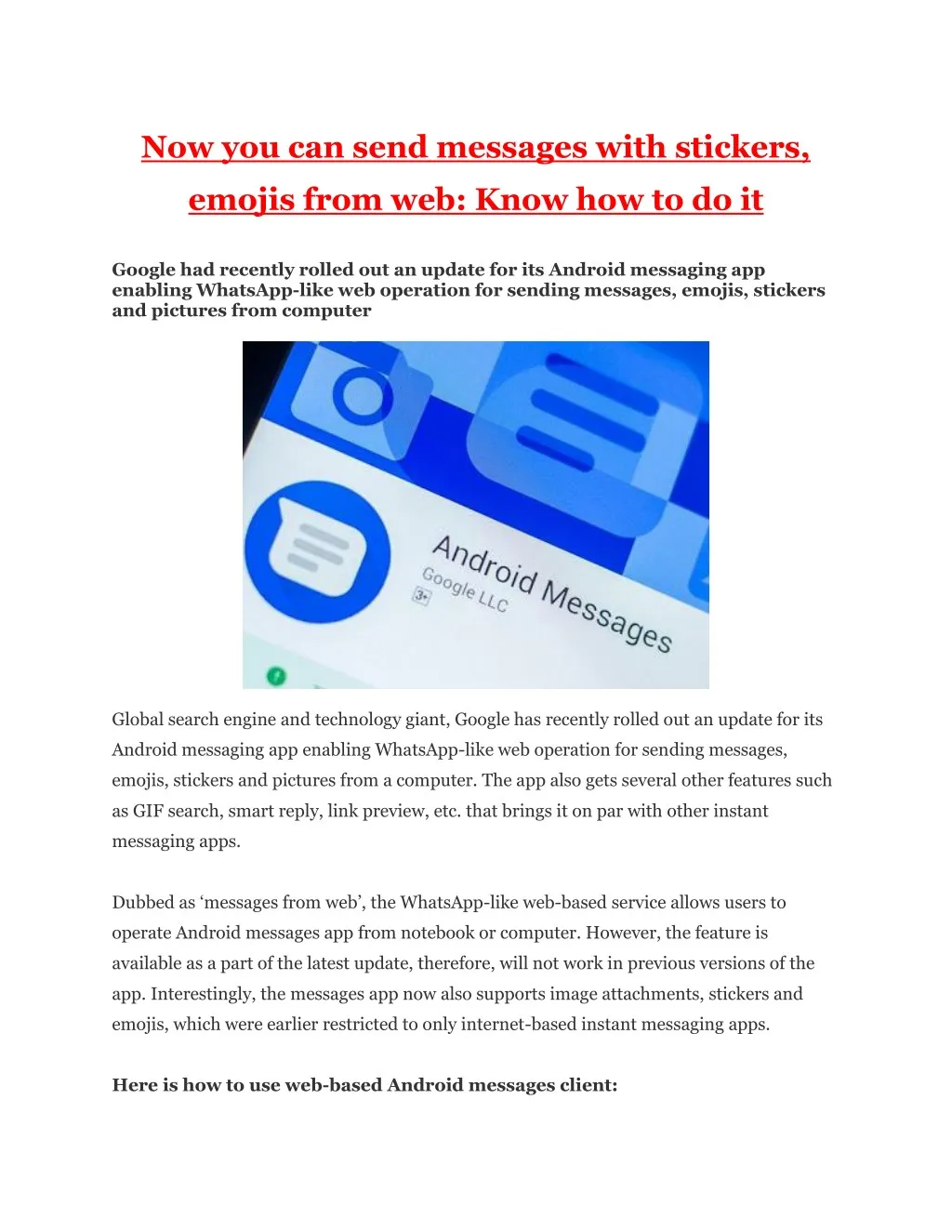 PPT - Now you can send messages with stickers, emojis from web: Know ... PPT - Now you can send messages with stickers, emojis from web: Know ...
