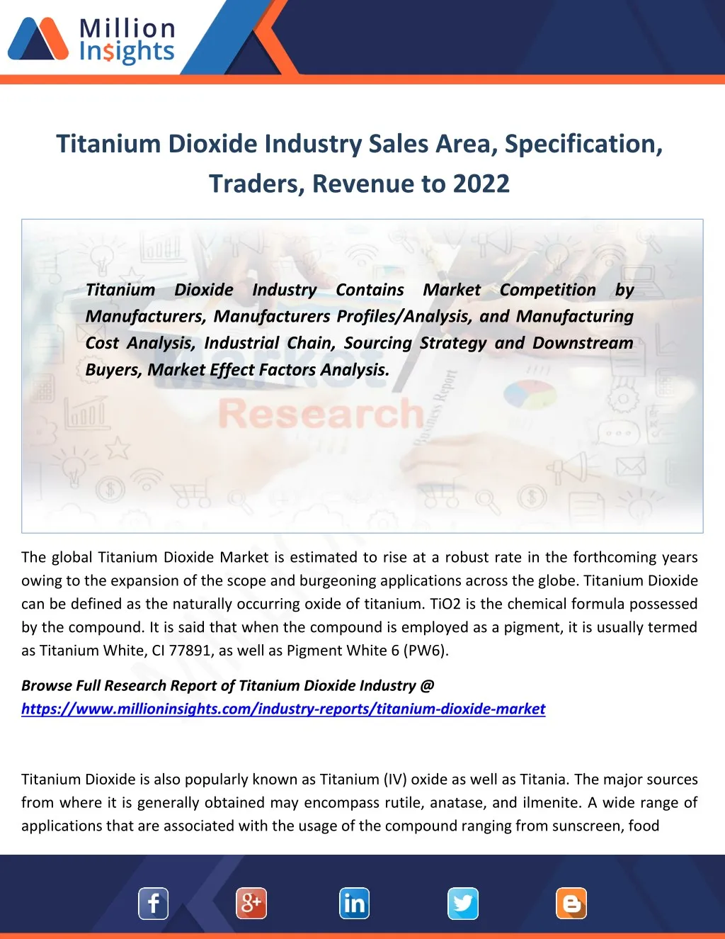 PPT - Titanium Dioxide Market Analysis, Product types, Size, Trends to ...