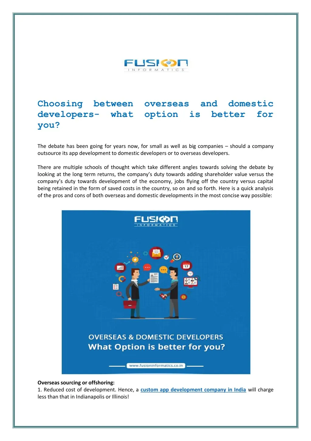 PPT - Choosing between overseas and domestic developers what option is ...