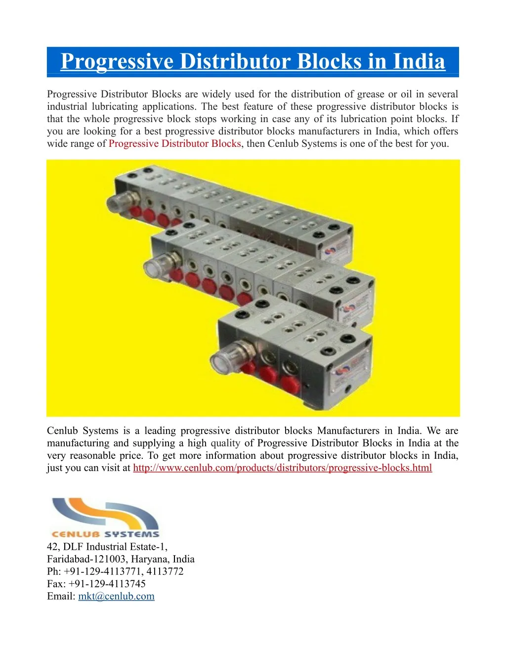 PPT - Progressive Distributor Blocks in India PowerPoint Presentation ...