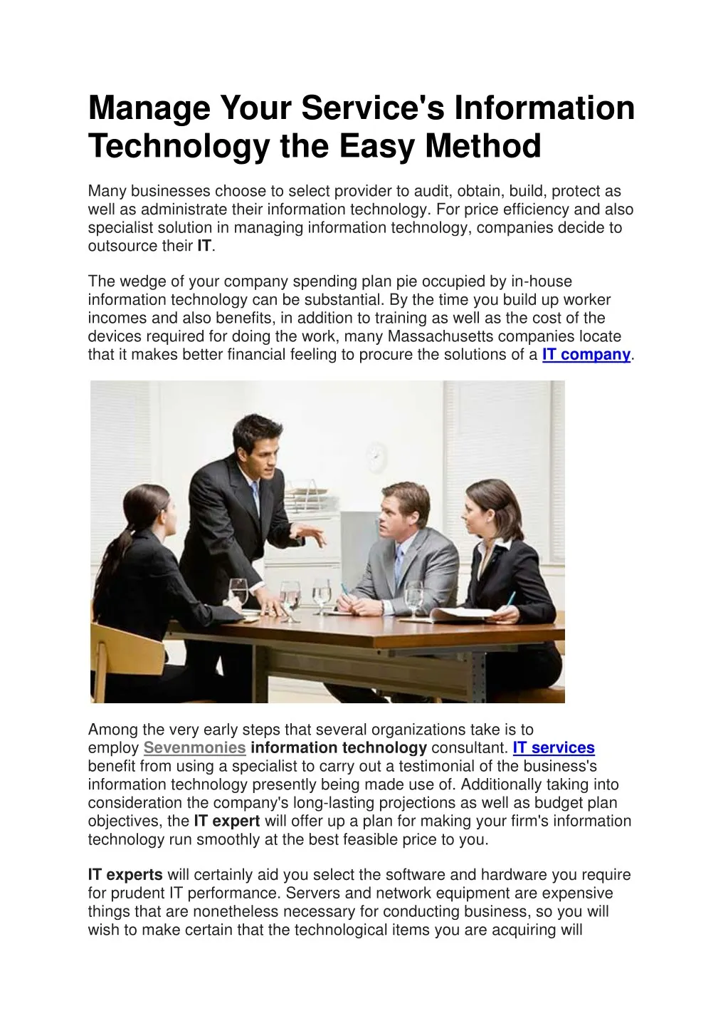 PPT - Manage Your Service's Information Technology the Easy Method ...