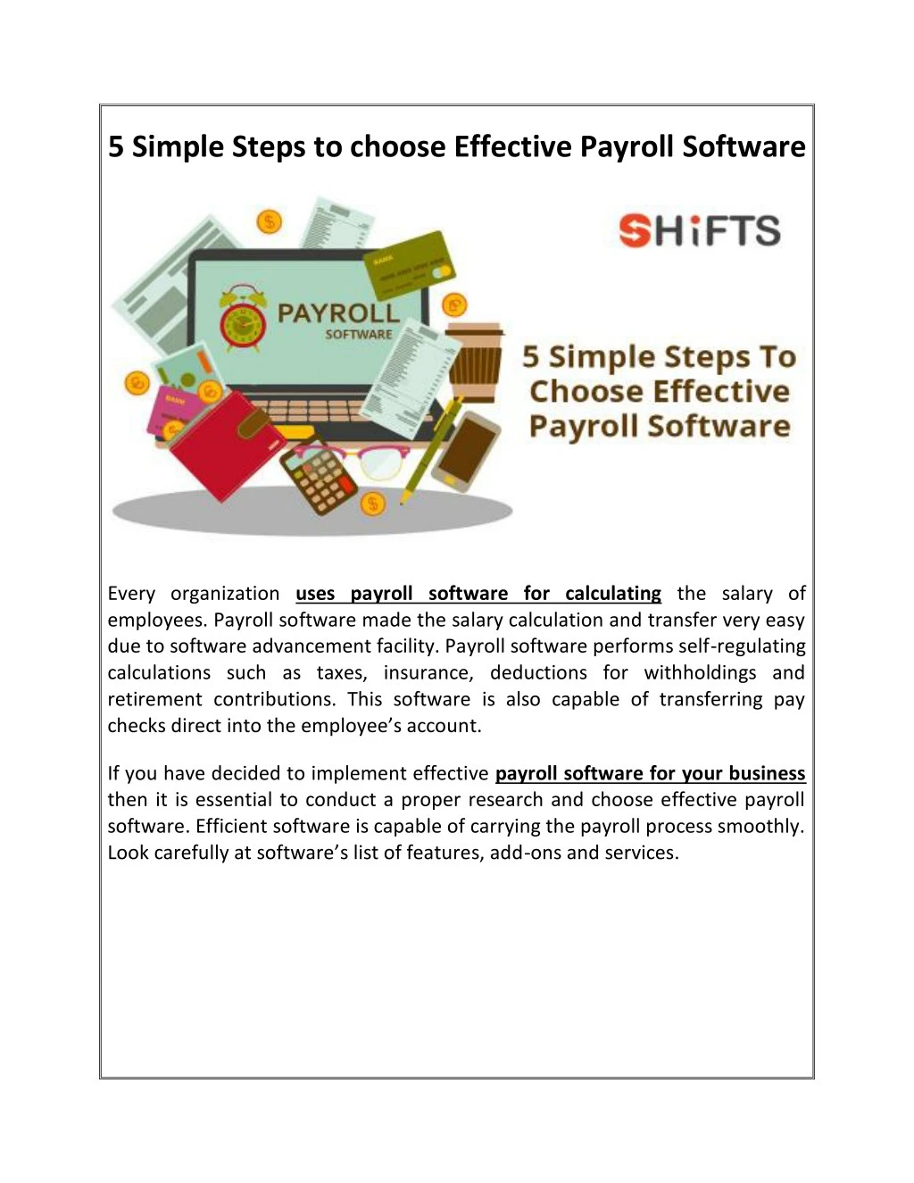 PPT - 5 Simple Steps to choose Effective Payroll Software PowerPoint ...