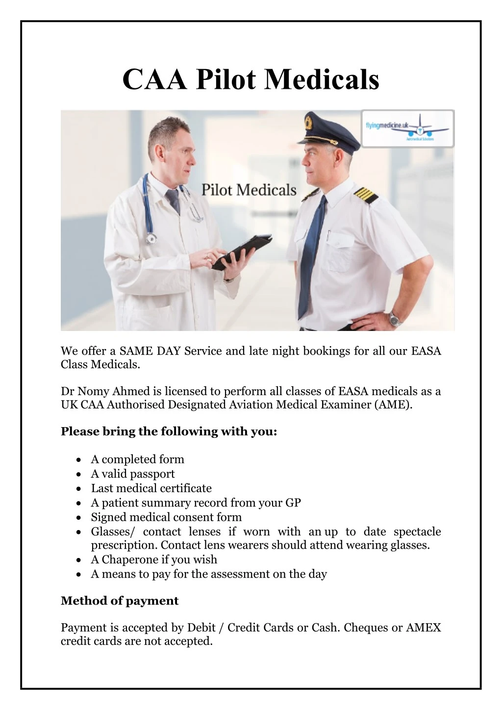 PPT - CAA Pilot Medicals PowerPoint Presentation, free download - ID:7936398