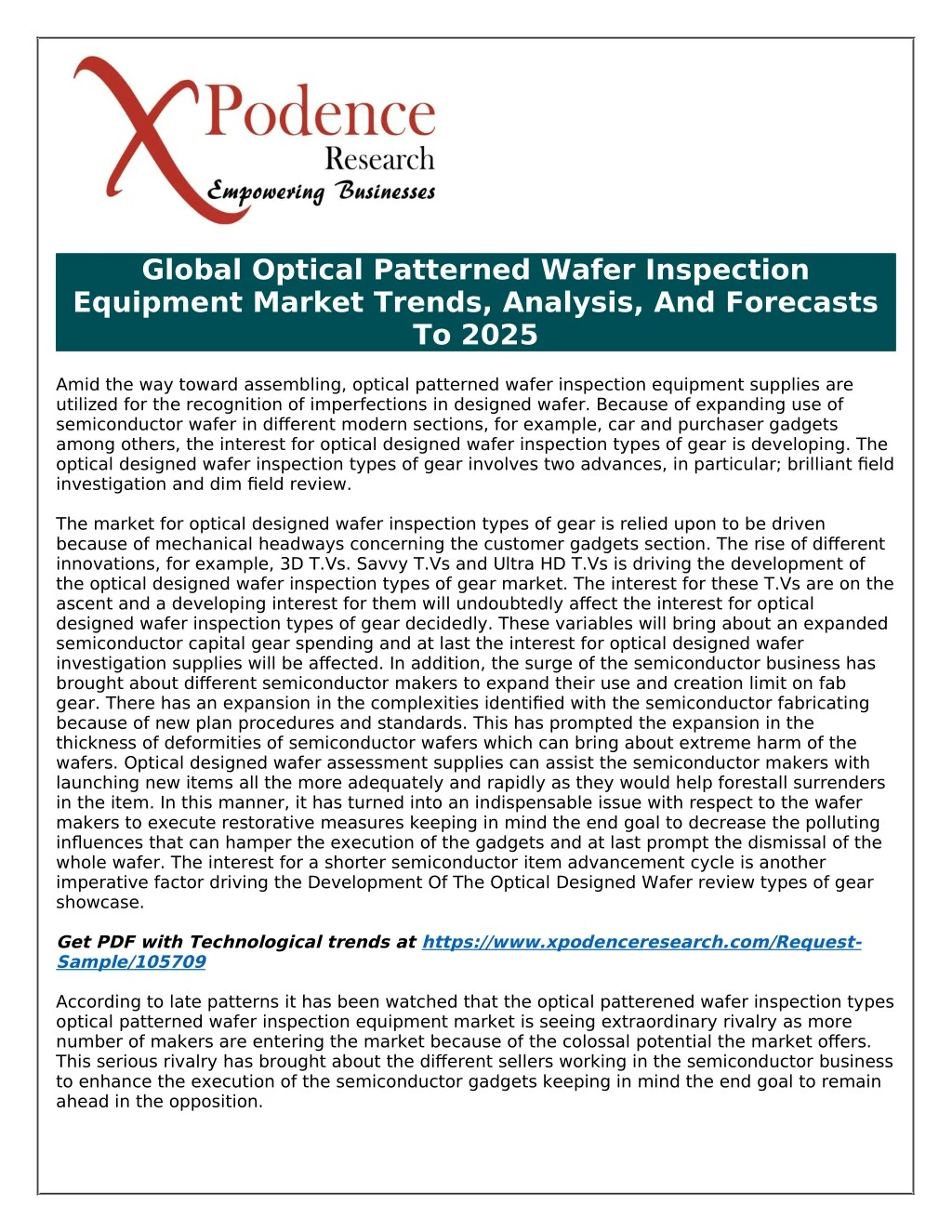 PPT - Optical Patterned Wafer Inspection Equipment Market Growing ...
