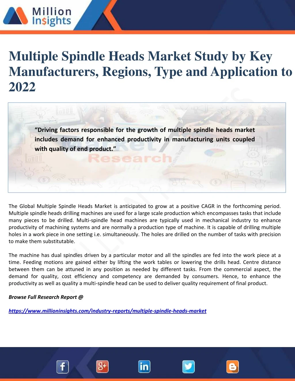 PPT - Multiple Spindle Heads Market Study by Key Manufacturers, Regions ...