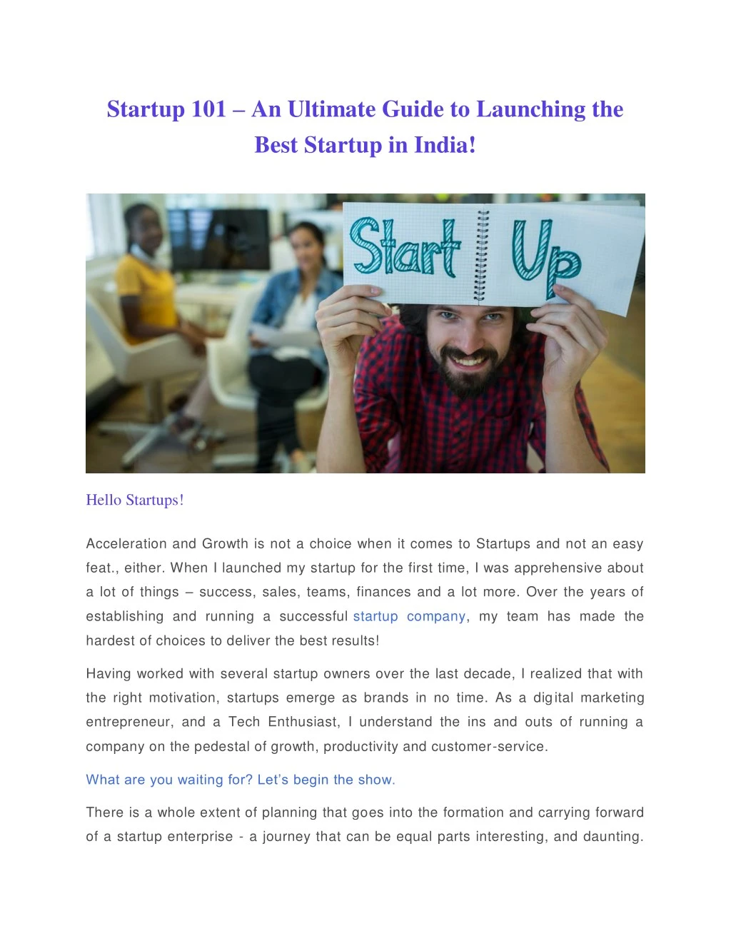 PPT - Startup 101 â€“ An Ultimate Guide to Launching the Best Startup ...
