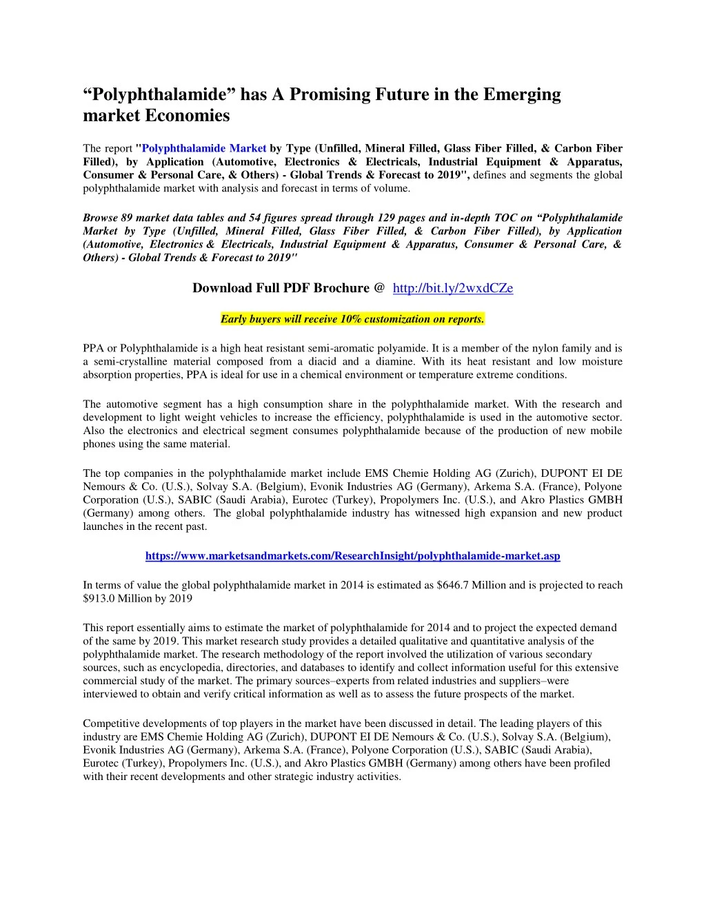PPT - The increasing utilization of polyphthalamide by various sectors ...