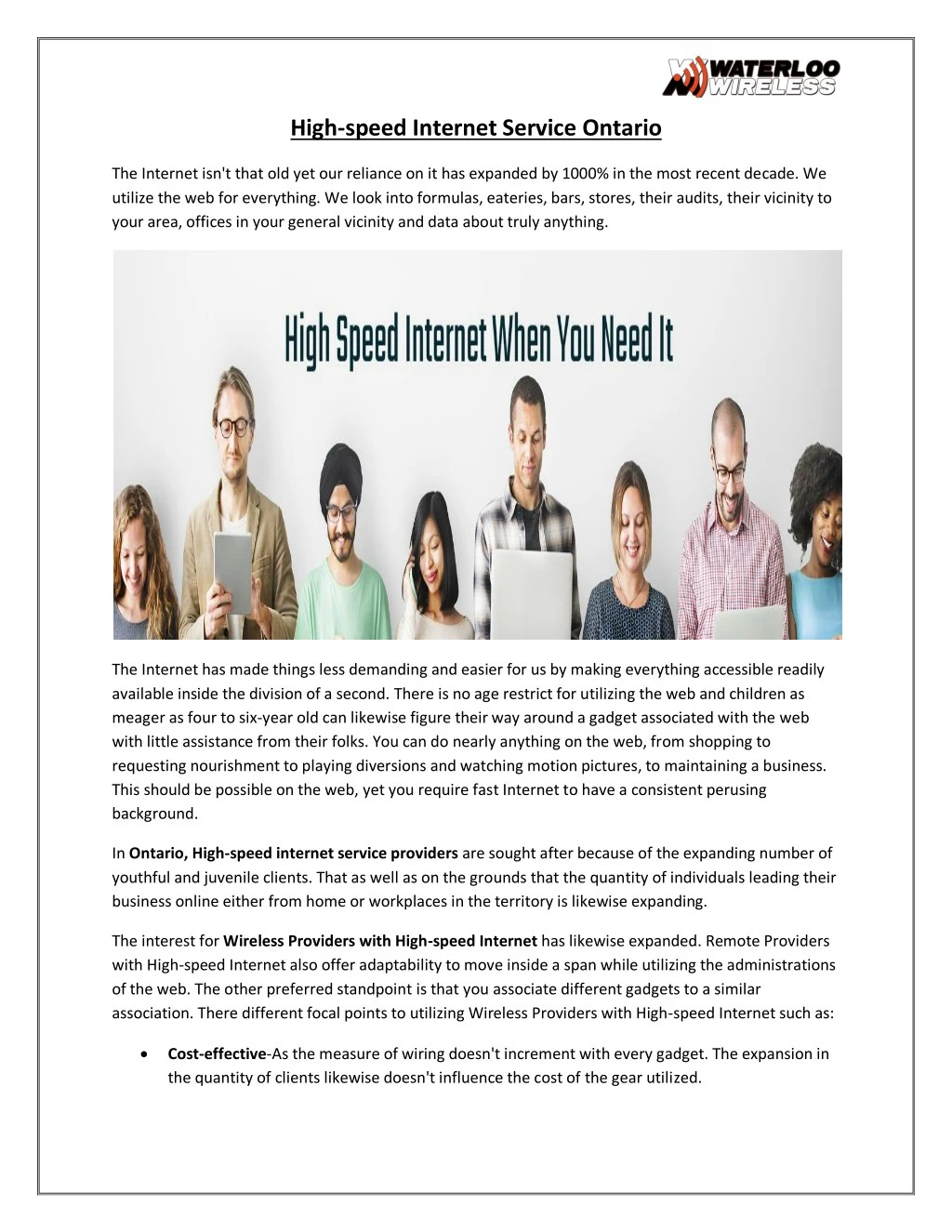 PPT - High-speed Internet Service Ontario PowerPoint Presentation, free ...