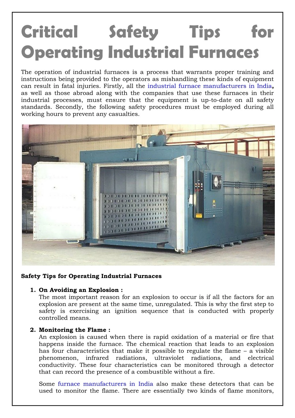 PPT - Critical Safety Tips for Operating Industrial Furnaces PowerPoint ...