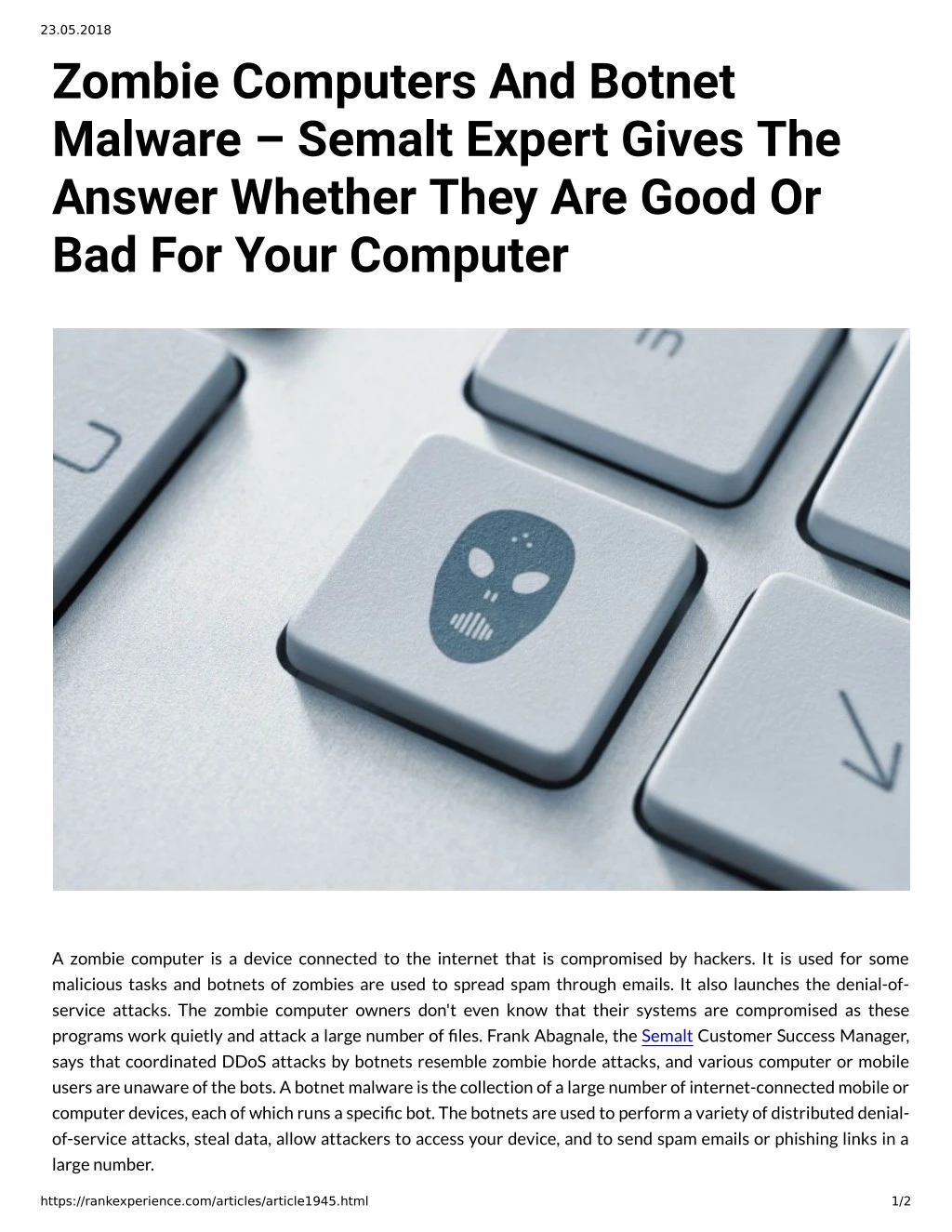 PPT - Zombie Computers And Botnet Malware Semalt Expert Gives The ...