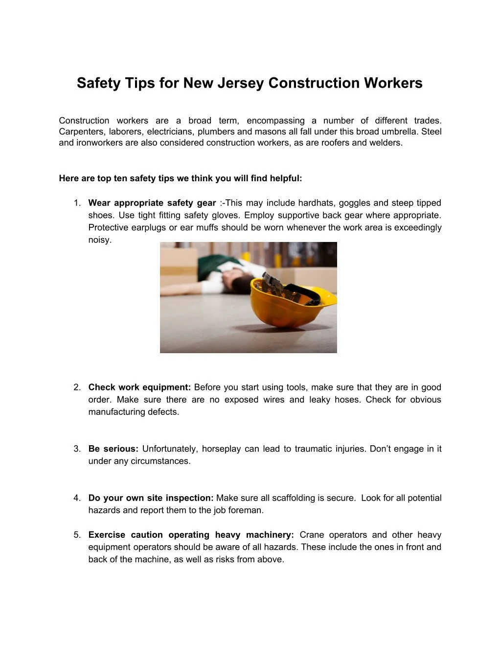 PPT - Safety Tips for New Jersey Construction Workers PowerPoint ...