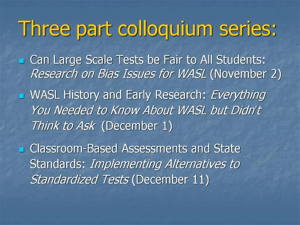 PPT - Three part colloquium series: PowerPoint Presentation, free ...