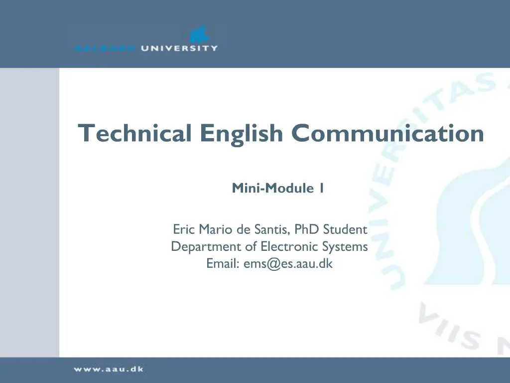 PPT - Technical English Communication Mini-Module 1 PowerPoint ...