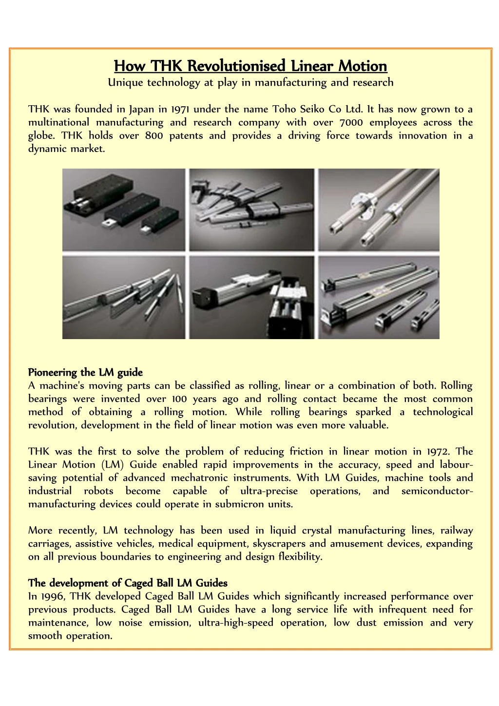 PPT - How THK Revolutionised Linear Motion PowerPoint Presentation ...