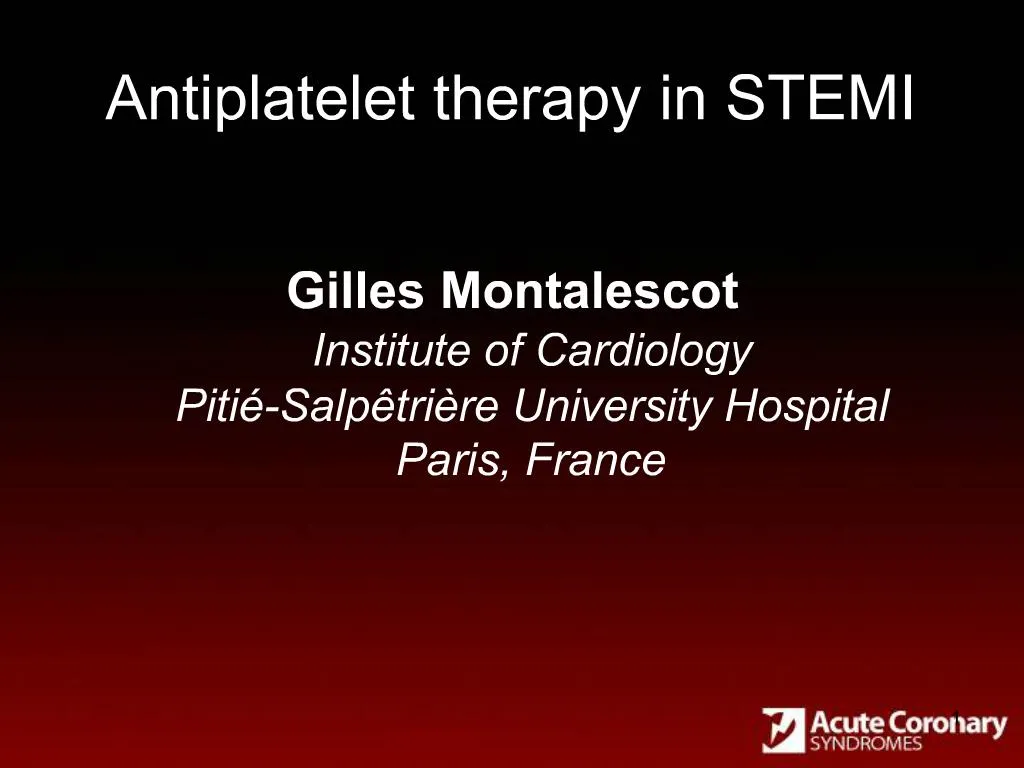 PPT - Antiplatelet therapy in STEMI PowerPoint Presentation, free ...
