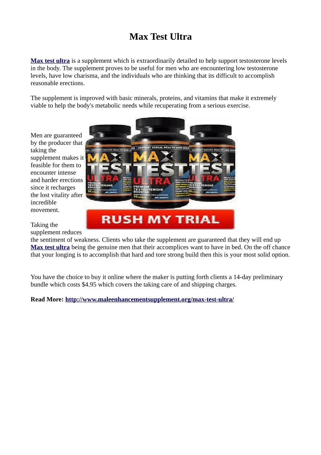 PPT - http://www.maleenhancementsupplement.org/max-test-ultra ...