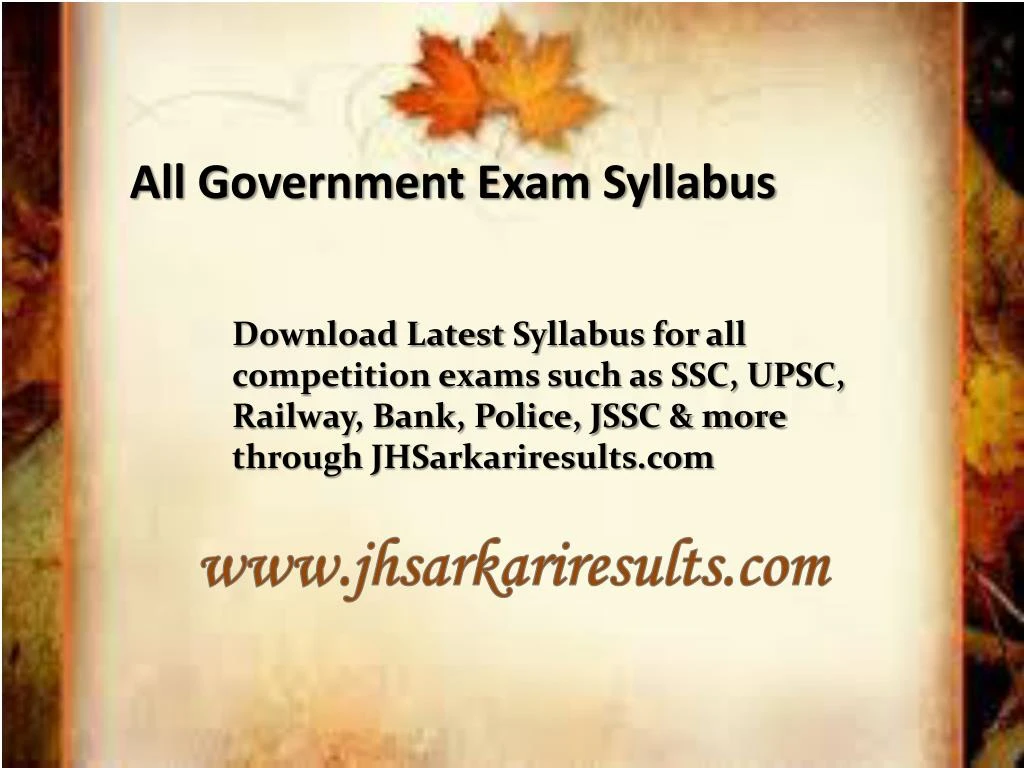 PPT - All Government Exam Syllabus PowerPoint Presentation, free ...