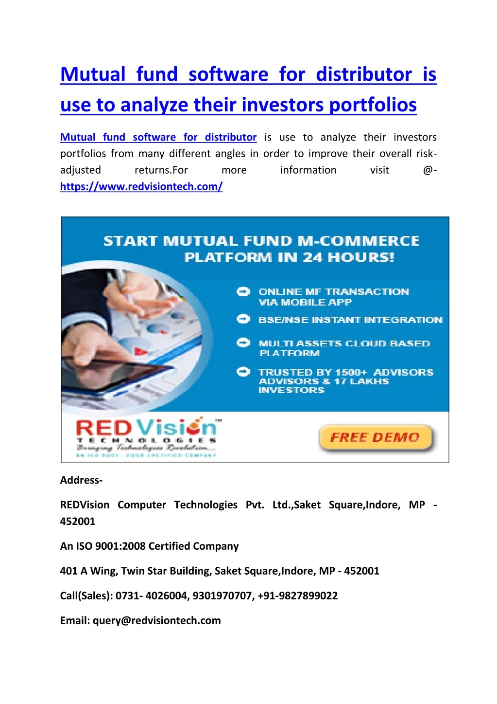 PPT - Mutual fund software for distributor is use to analyze their ...