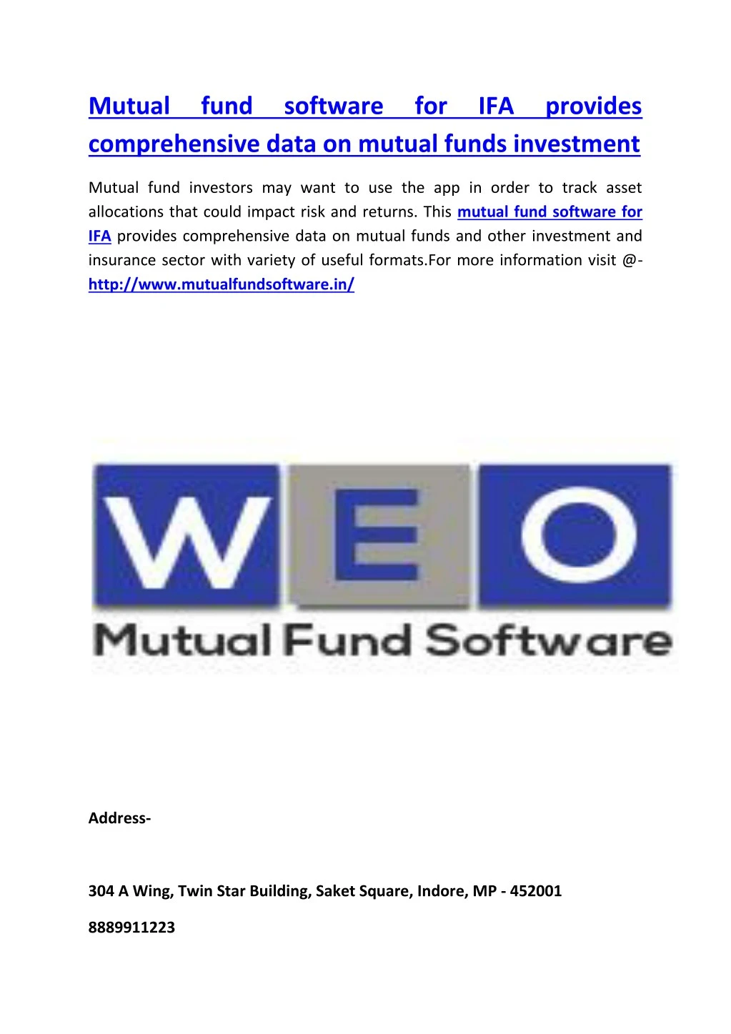 PPT - Mutual fund software for IFA provides comprehensive data on ...
