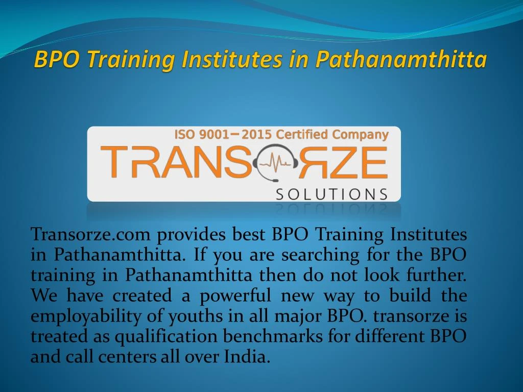 PPT - BPO Training Institutes in Pathanamthitta PowerPoint Presentation ...