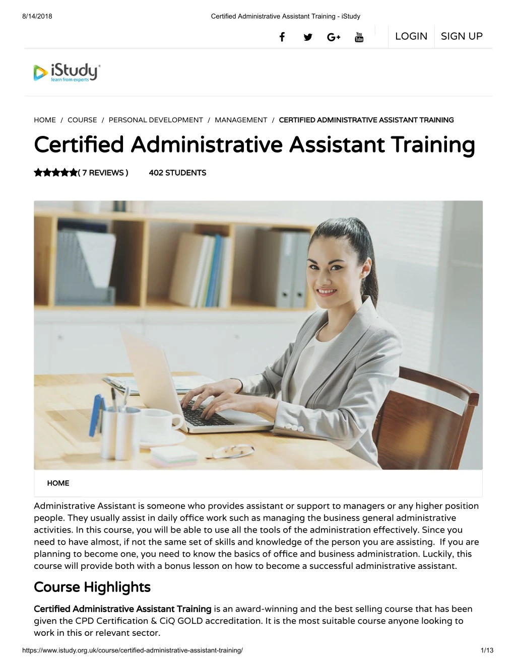 PPT - Certified Administrative Assistant Training - istudy PowerPoint ...