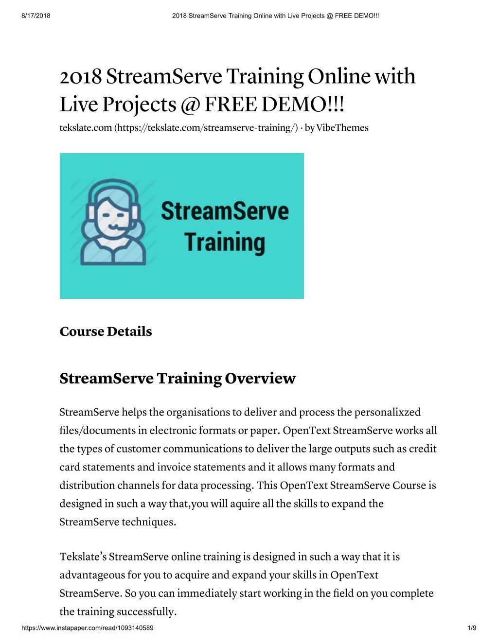 PPT - Enhance Your Career With StreamServe Training At TekSlate ...